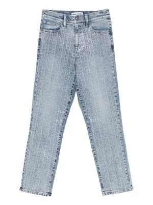 Dkny Logo-rhinestone Jeans - Blue