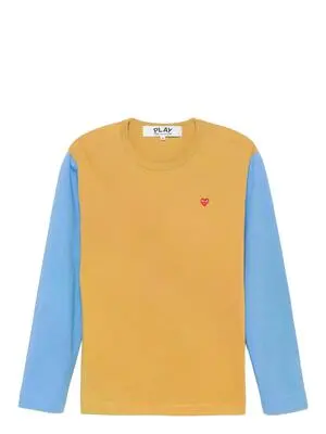 Play Comme Des Garcon Mini Heart-patch T-shirt - Yellow