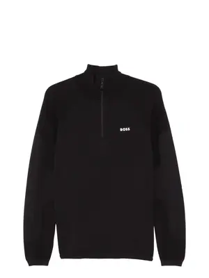 BOSS Rubberised-logo Sweater - Black