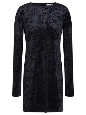 FRAME Crushed Velvet Mini Dress - Black