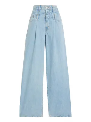 SLVRLAKE Reworked High-rise Wide-leg Jeans - Light Denim