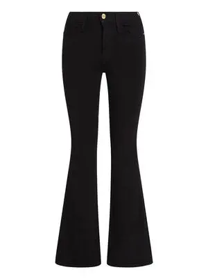 FRAME Le Flare High-rise Flared Jeans - Black