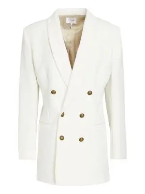 FRAME Double-breasted Twill Blazer - Ivory
