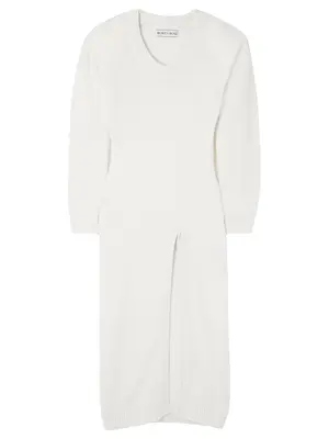 ROWEN ROSE Cashmere Midi Dress - Ivory