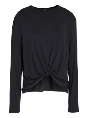 Rag & Bone Jenna Knotted Modal-blend Jersey Top - Black