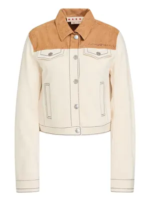 Marni Two-tone Denim Jacket - Beige