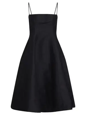 Marni Flared Cotton Midi Dress - Black