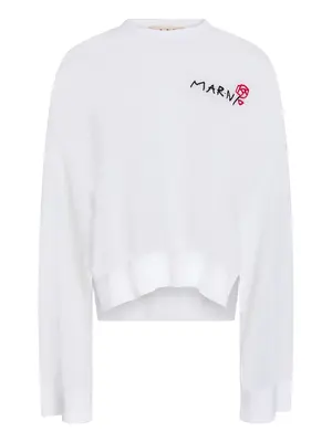 Marni Pointelle-knit Cotton Sweater - White