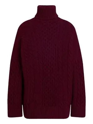 &daughter Annis Cable-knit Turtleneck Sweater - Plum