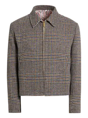 Thom Browne Twill-paneled Checked Wool-tweed Jacket - Brown