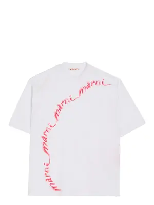 Marni Logo-print Cotton-jersey T-shirt - White