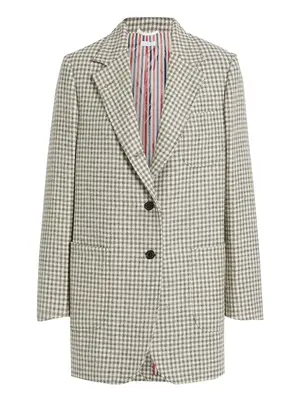 Thom Browne Houndstooth Wool-tweed Blazer - Gray