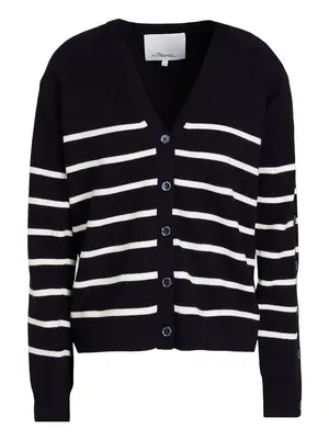 3.1 Phillip Lim Striped Wool Cardigan - Midnight Blue