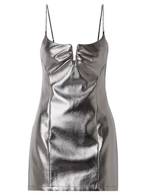 ALIX NYC Cruz Crystal-embellished Mini Dress - Gunmetal