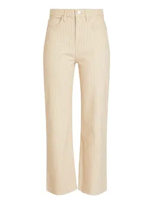 FRAME Le Jane Crop Striped High-rise Straight-leg Jeans - Sand