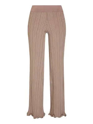 Acne Studios Ribbed Knit Straight-leg Pants - Taupe
