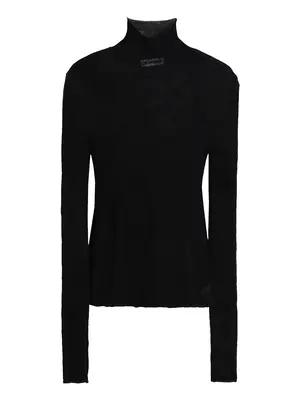 JIL SANDER Wool Turtleneck Sweater - Black