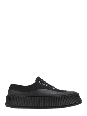 JIL SANDER Canvas Platform Sneakers - Black