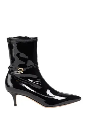 GIANVITO ROSSI Ribbon Bootie 55 Vinyl Ankle Boots - Black