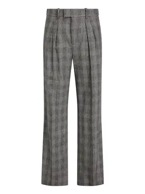 NILI LOTAN Prince Of Wales Checked Wool-blend Pants - Anthracite