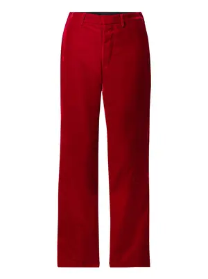 R13 Lemmy Velvet Straight-leg Pants - Red