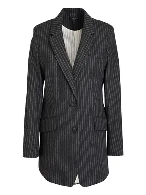 Rag & Bone Charles Pinstriped Wool-blend Blazer - Dark Gray