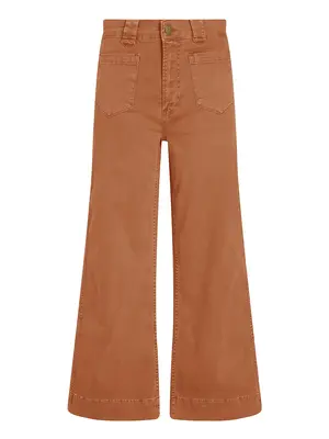 FRAME Cropped Straight-leg Cotton-blend Twill Pants - Tan