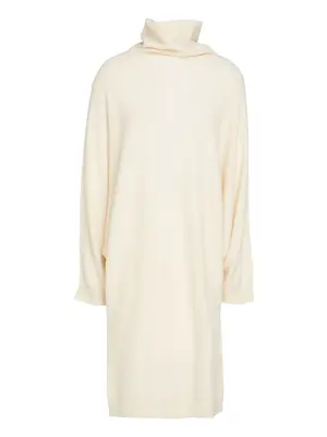 TOTÊME Draped Cashmere Turtleneck Sweater - Ecru