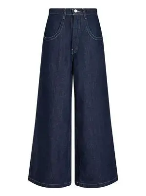 FRAME The Skater High-rise Wide-leg Jeans - Dark Denim