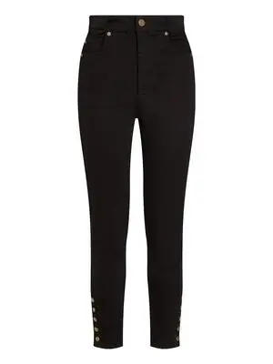 FRAME The Snapped High-rise Skinny Jeans - Black