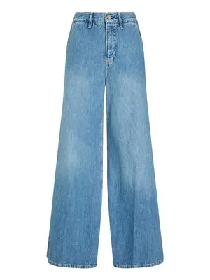 FRAME High-rise Wide-leg Jeans - Mid Denim