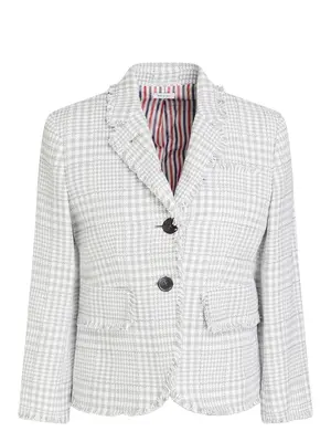 Thom Browne Checked Cotton-tweed Blazer - Light Gray