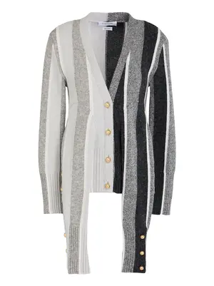Thom Browne Striped Wool Cardigan - Gray