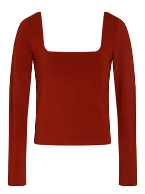 Vince Stretch Pima Cotton-jersey Top - Brick