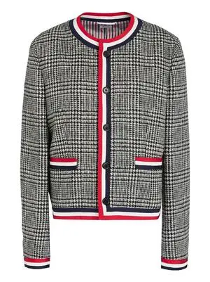 Thom Browne Prince Of Wales Checked Wool-tweed Jacket - Black