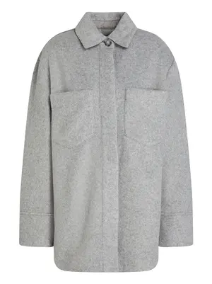 Vince Vince. Brushed-Felt Shirt Jacket Gray