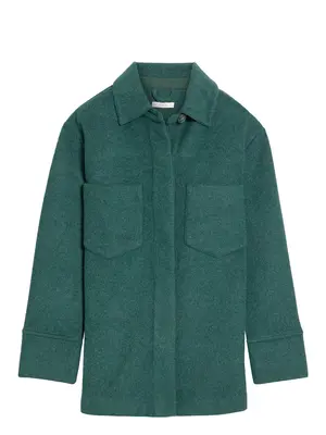 Vince Vince. Brushed-Felt Shirt Jacket Teal