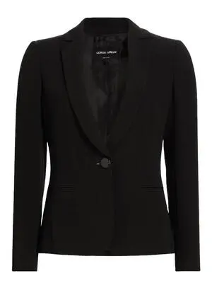 Giorgio Armani Silk One-button Blazer - Black
