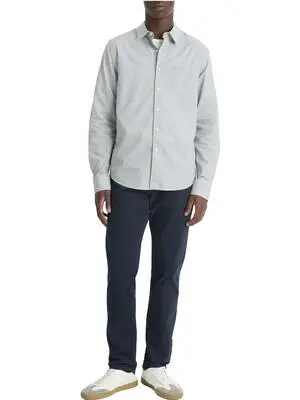 Vince Whitney Plaid Cotton-blend Long-sleeve Shirt - Blue