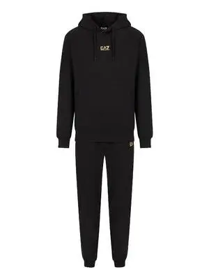 EA7 Core Identity Cotton Tracksuit - Black