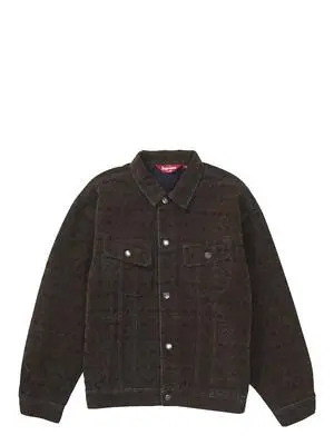 Supreme Flocked Denim Trucker Jacket - Black