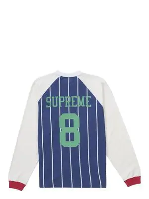 Supreme Stripe Raglan Long Sleeve Top Navy Blue