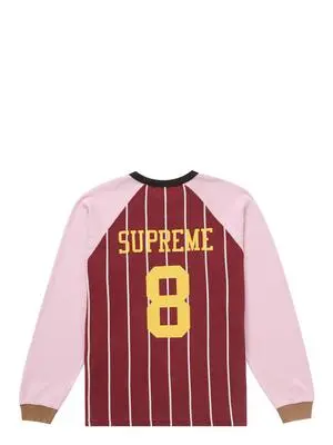 Supreme Stripe Raglan Long Sleeve Top Maroon