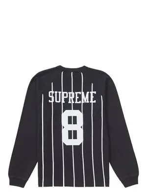 Supreme Stripe Raglan Long Sleeve Top Black
