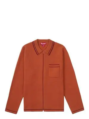 Supreme Zip Up Polo Shirt - Burnt Orange