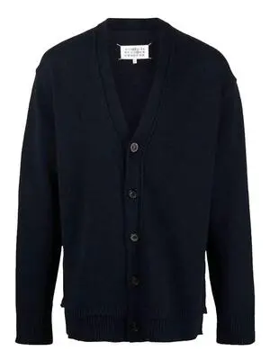 MAISON MARGIELA Wool Blend Cardigan - Navy