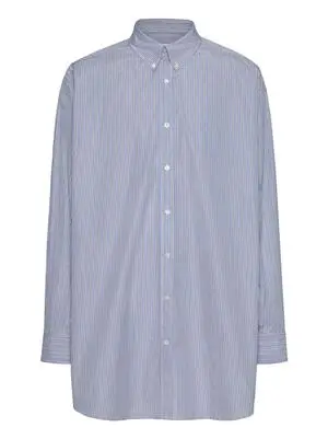 MAISON MARGIELA Cotton Oxford Shirt - Blue Stripe