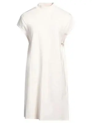 Armani Exchange Cotton French Terry T-shirt Midi Dress With Mock Neck - Ivory