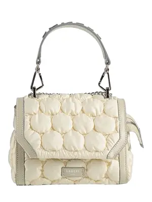 LANCEL Handbag In Textile Fibers And Leather - White
