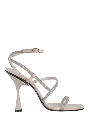 Fabiana Filippi Embellished Leather Sandals - Grey
